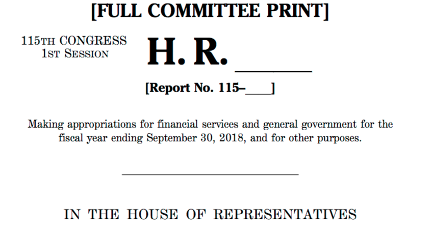House Appropriations Bill – The Surly Subgroup